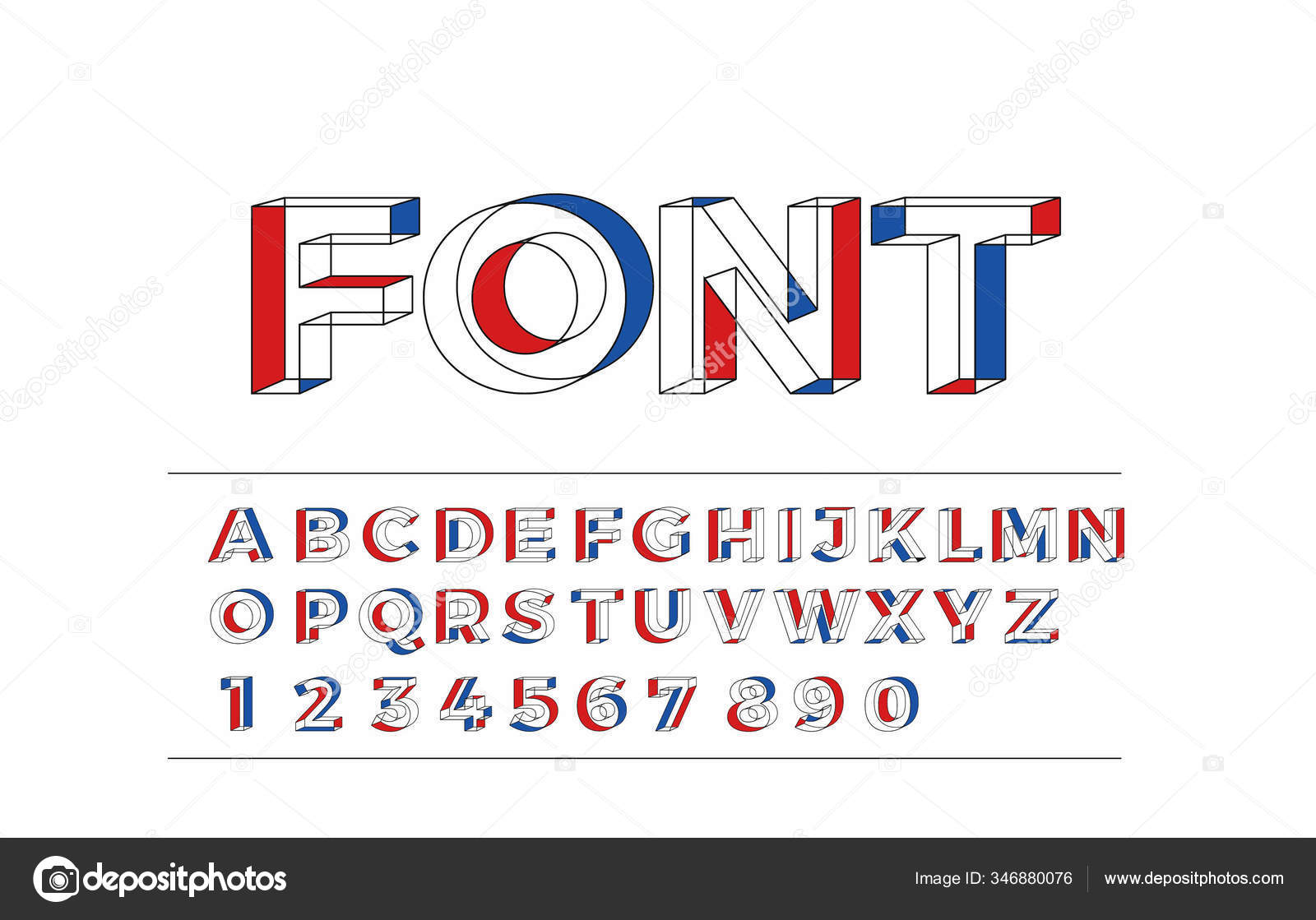 Fonte Alfabeto Geométrico Letras Números Símbolos imagem vetorial de ...