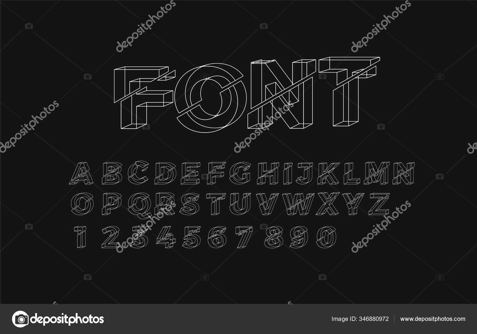 Geometric Alphabet Font Letters Numbers Symbols Stock Vector by ...