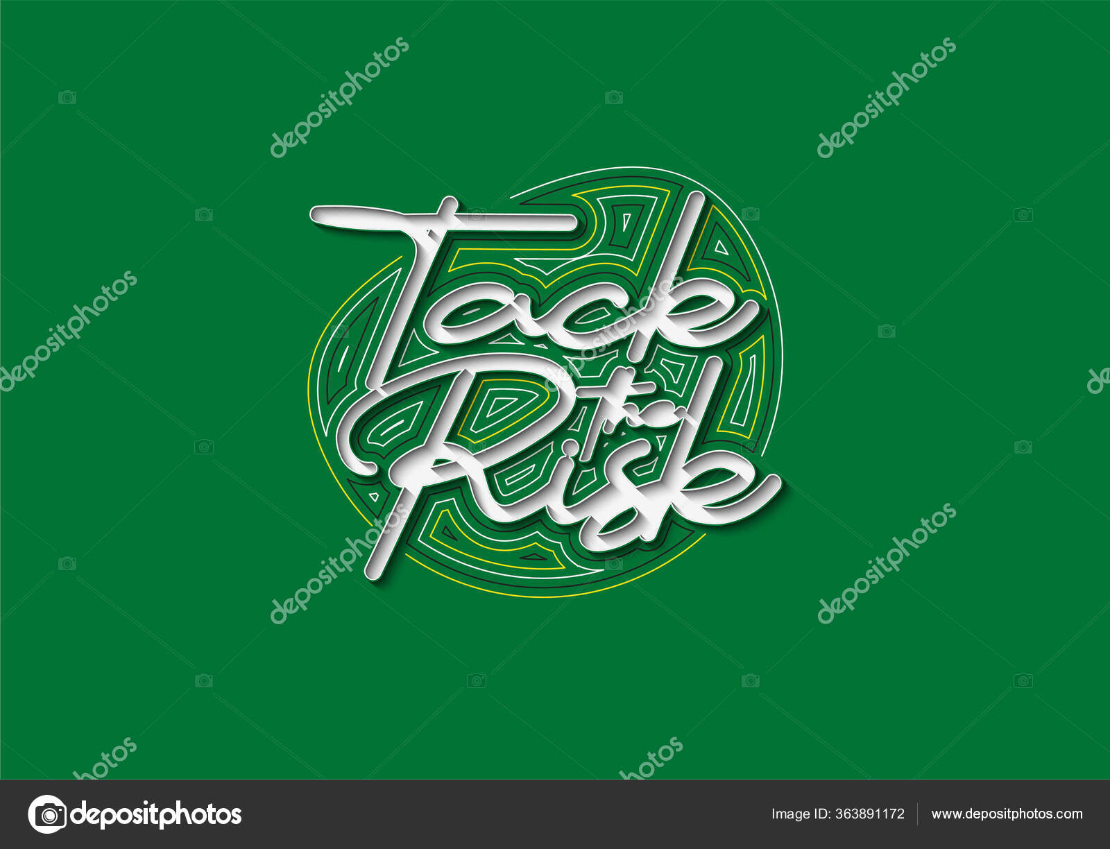 Take Risk Calligraphic Flat Line Style Text Vector Illustration Design ...