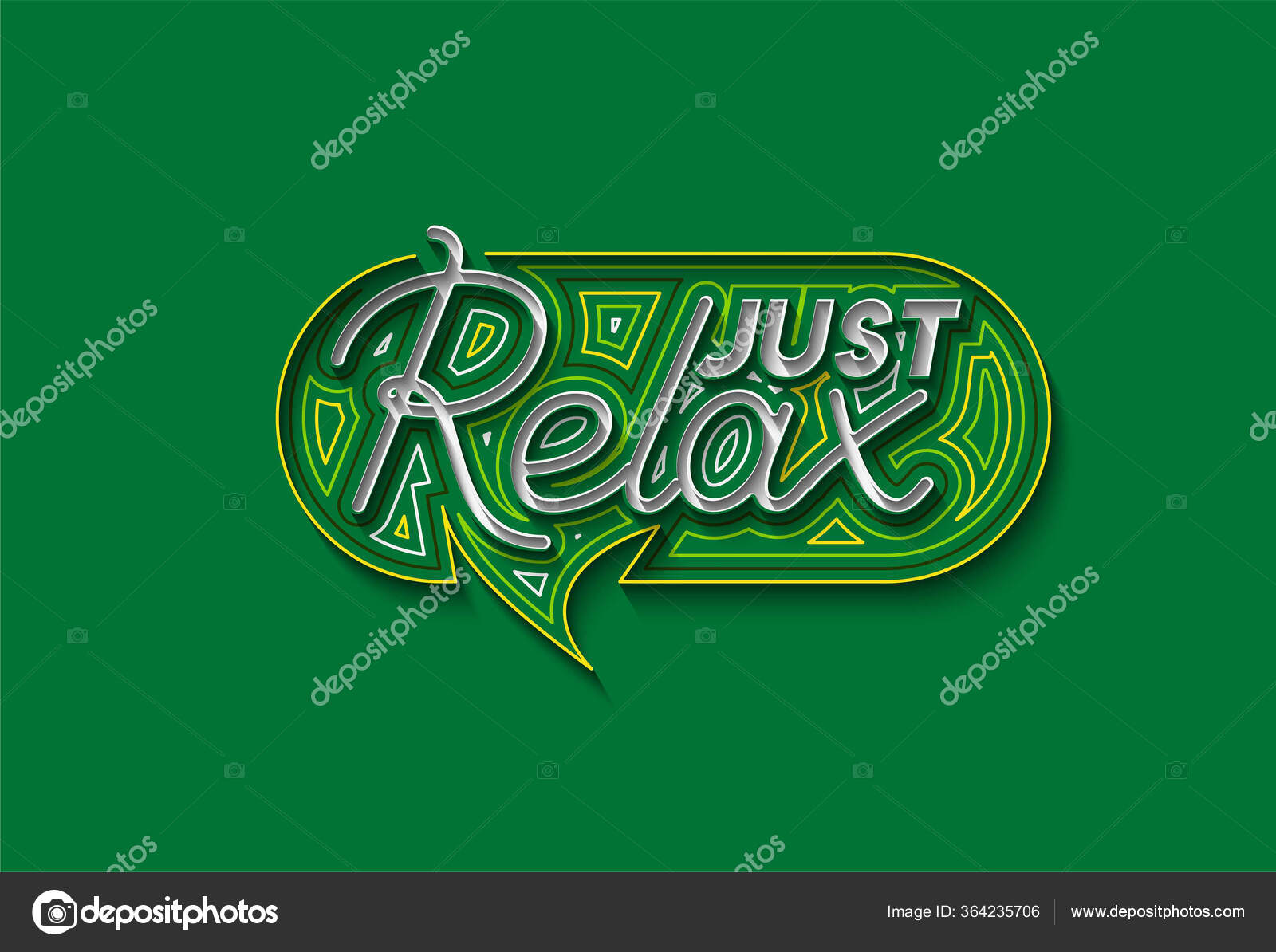 Just Relax Calligraphic Line Art Text Shopping Poster Vector ...