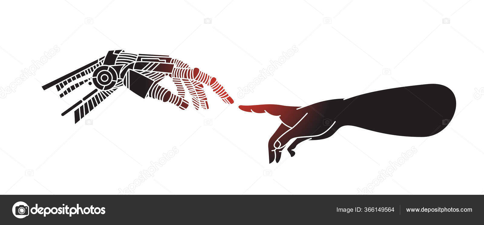 Hands Robot Human Hands Touching Fingers Virtual Reality Artificial ...