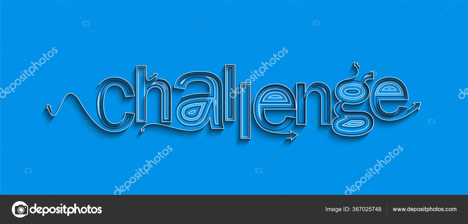 Challenge Calligraphic Style Text Shopping Poster Vector Illustration ...