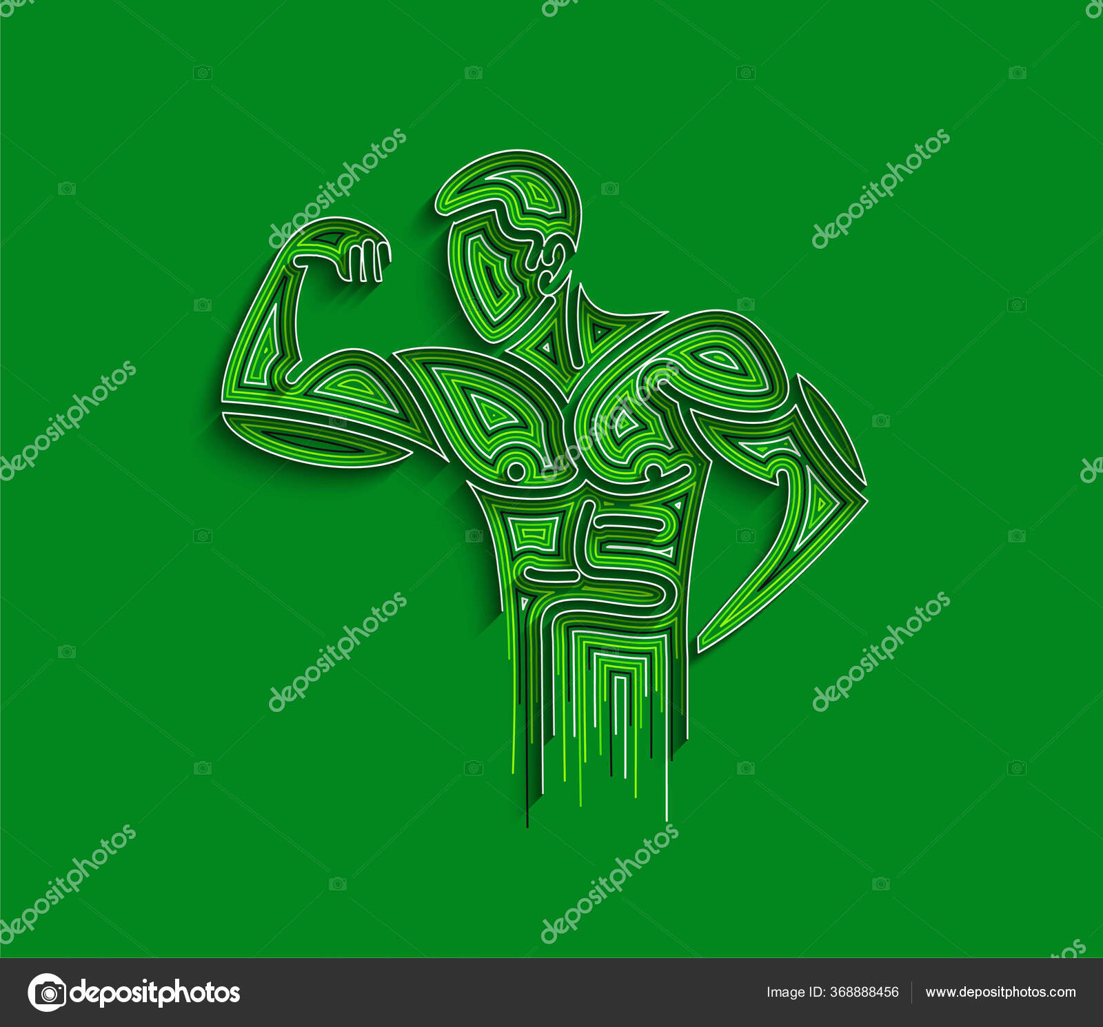 Bodybuilding Sport Activity Line Art Drawing Vector Illustration Stock ...