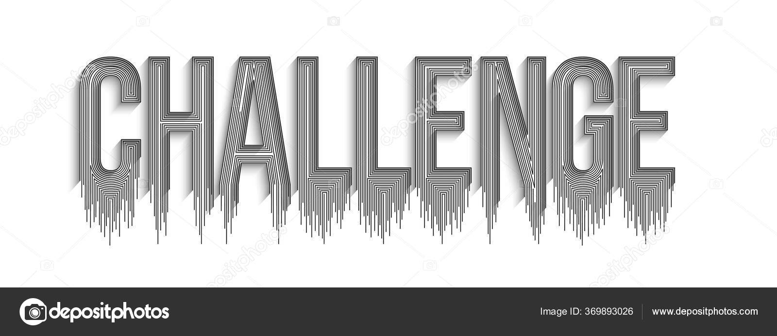 Challenge Calligraphic Line Art Text Shopping Poster Vector ...