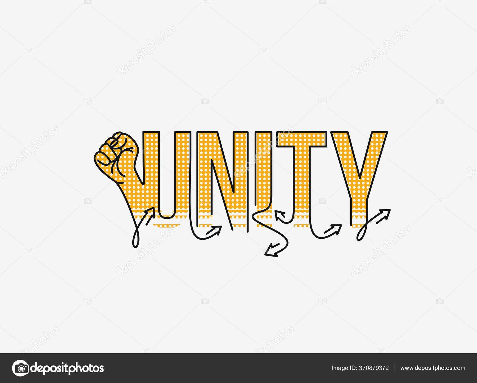 Hand Unity Calligraphic Line Art Text Shopping Poster Vector ...