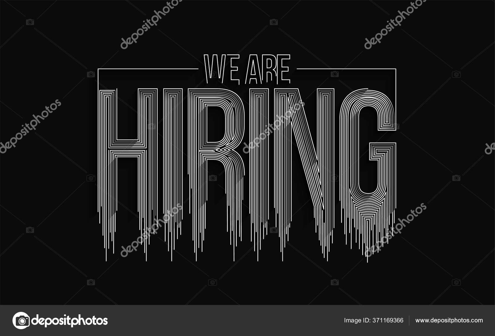 Hiring Calligraphic Line Art Text Shopping Poster Vector Illustration ...