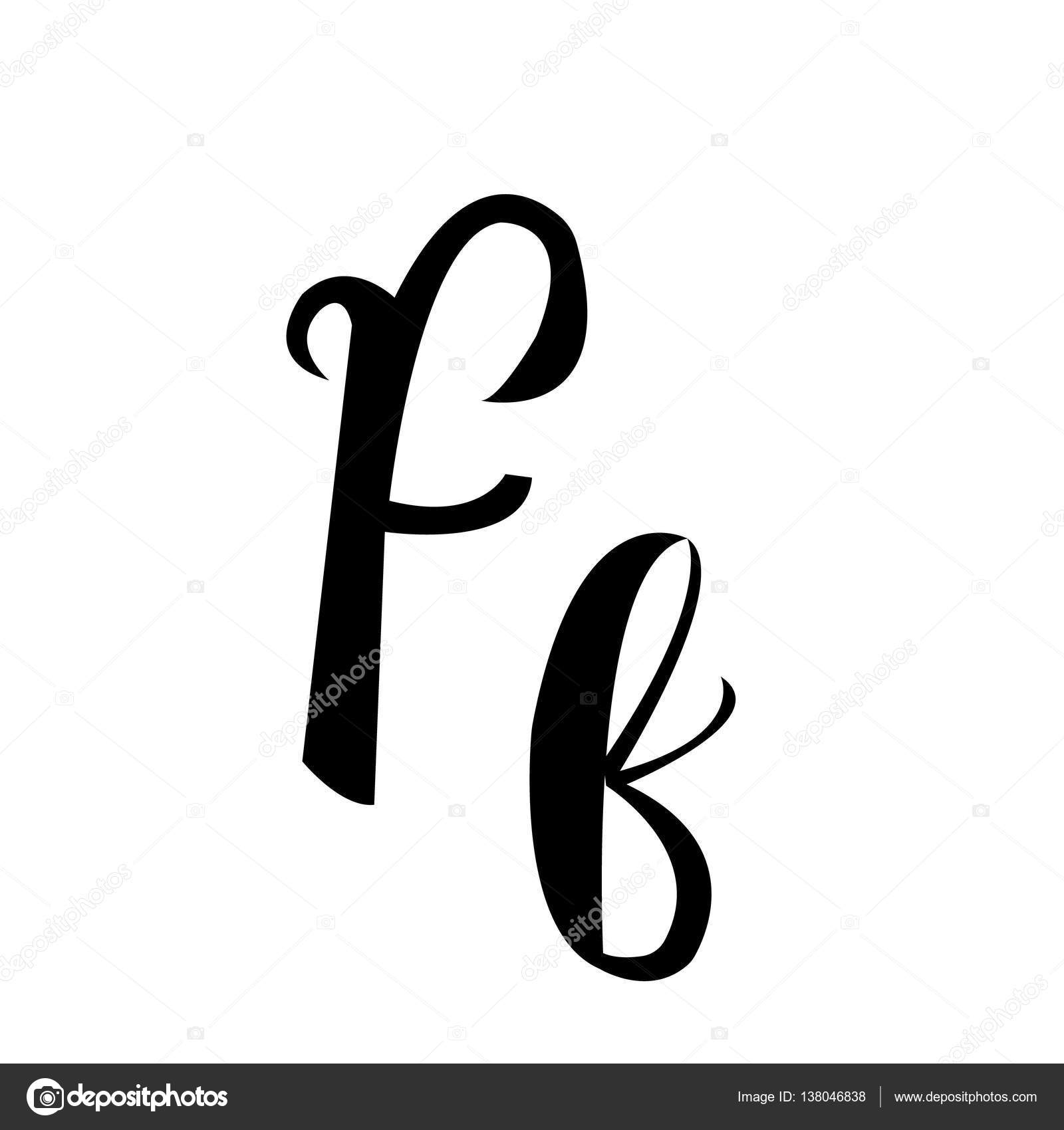 Set of Hand drawn vector calligraphy letter F. Script font. Isolated ...