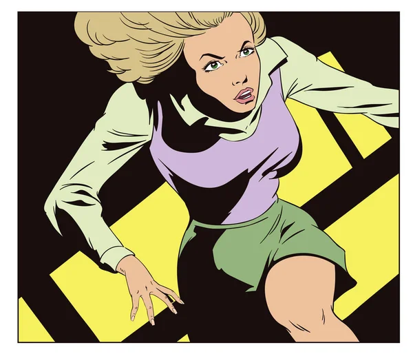 Woman running scared, Royalty-free Woman running scared Vector Images ...