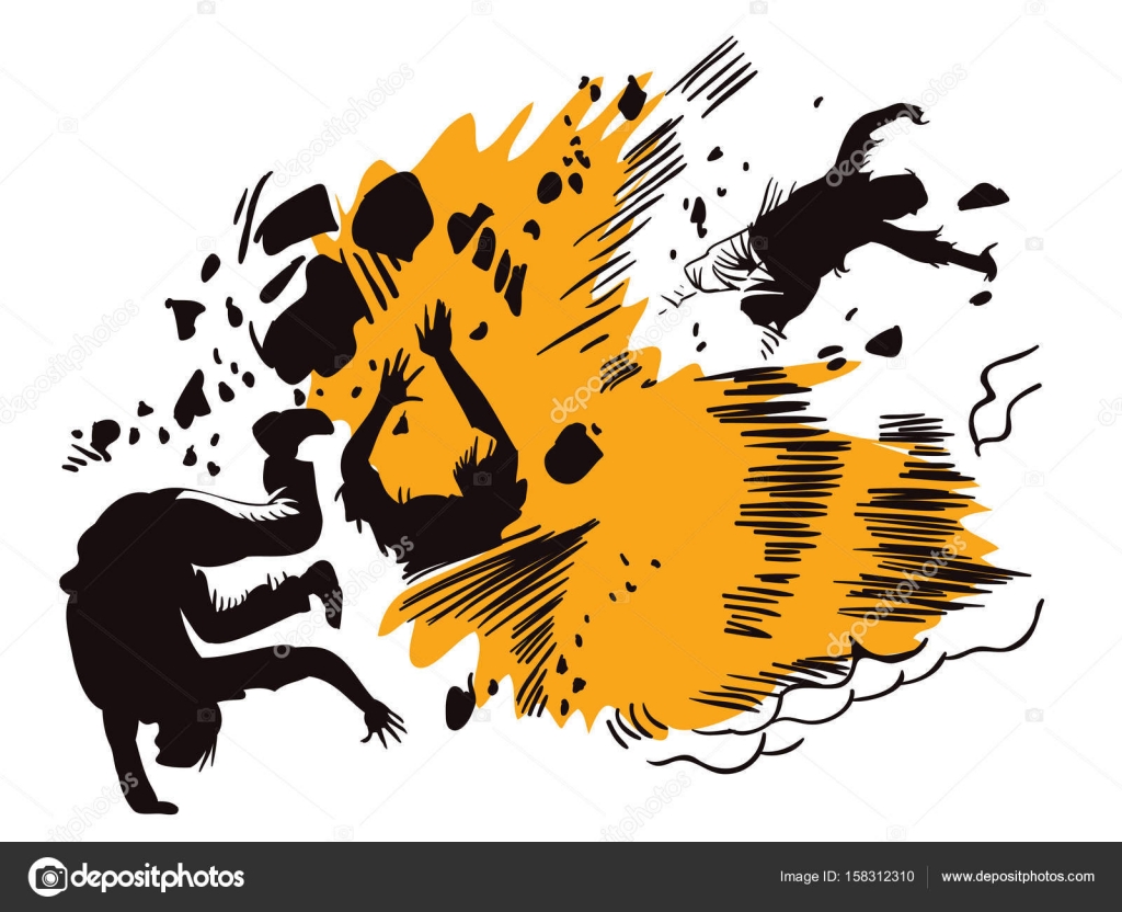 Sketch of the explosion. Illustration in retro style. Stock Vector ...