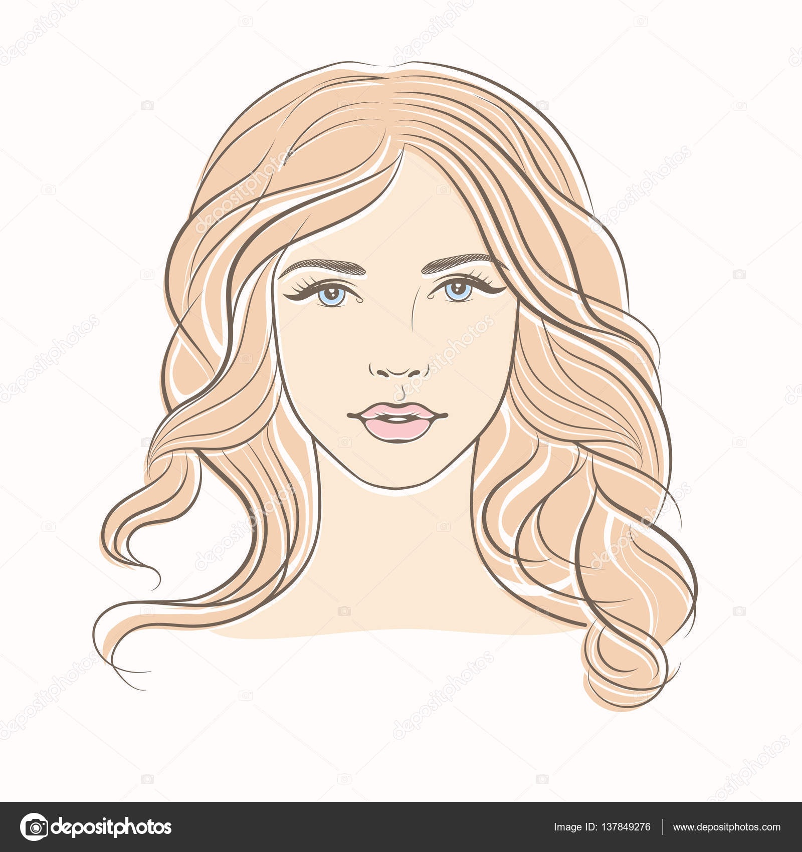 Beautiful Woman Face — Stock Vector © Ann And Pen 137849276