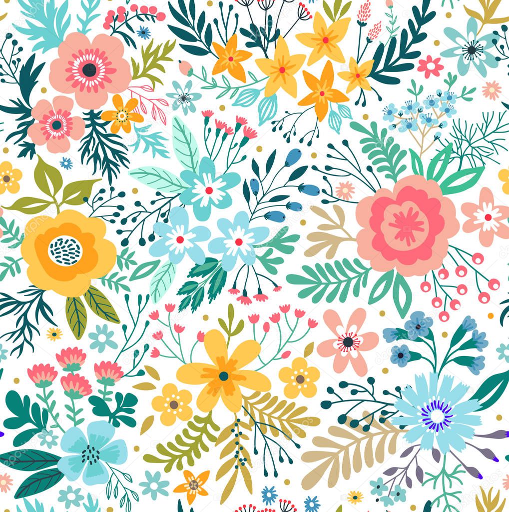 Beautiful pattern in small abstract flowers — Stock Vector © Ann.and ...