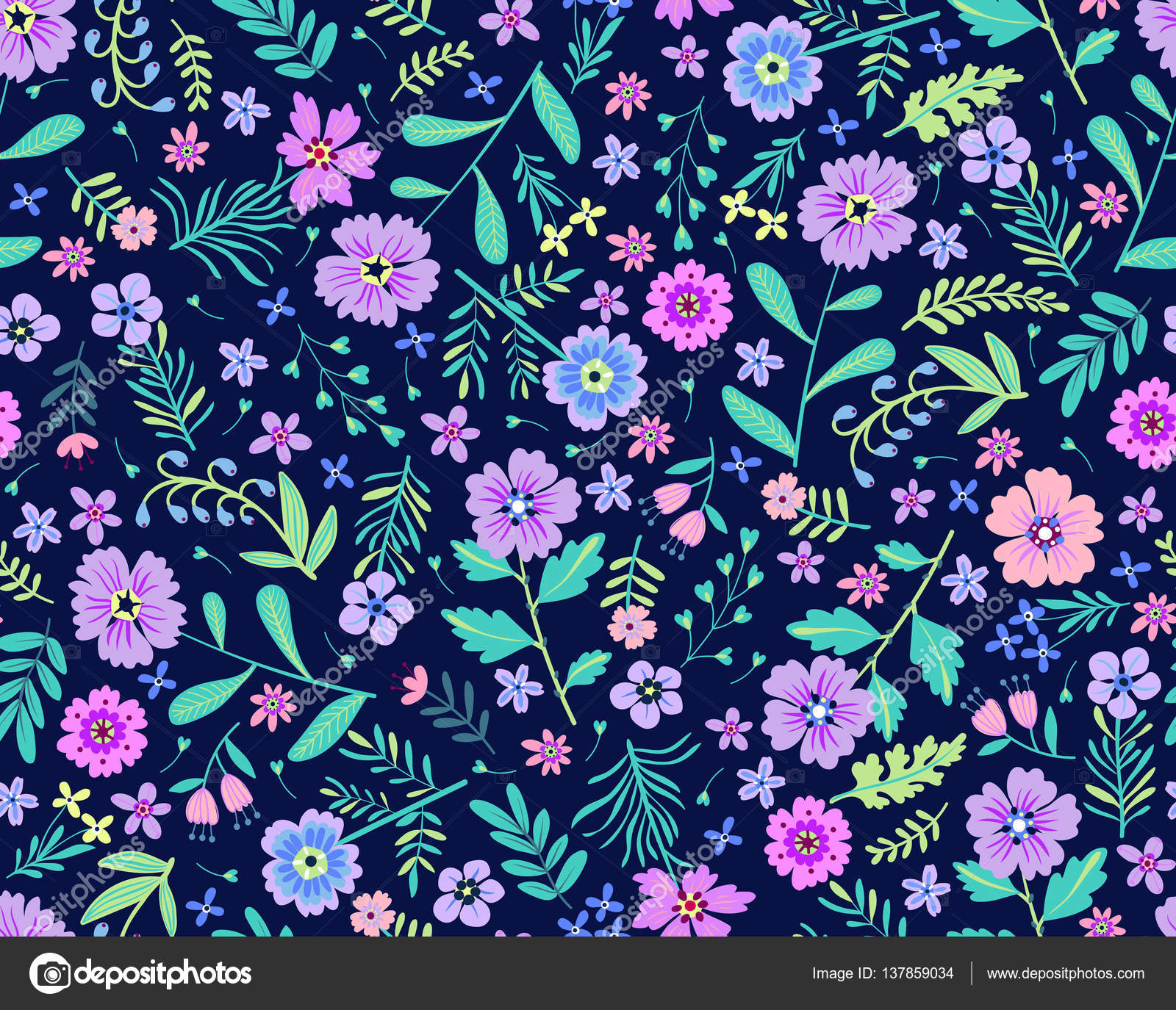 Beautiful pattern in small flowers. ⬇ Vector Image by © Ann.and.Pen ...