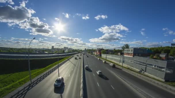 Time Lapse Car Route Small Town Beautiful Scenery Road Traffic — Stock ...