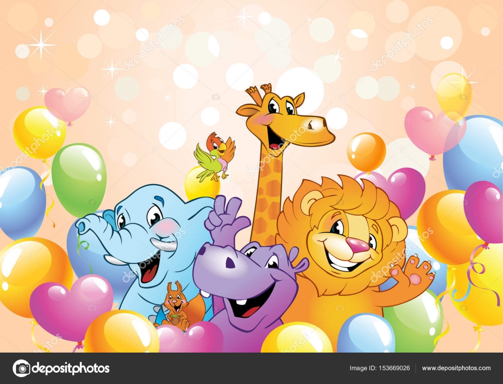 Cartoon animals, cheerful background Stock Vector Image by ©azzzya ...