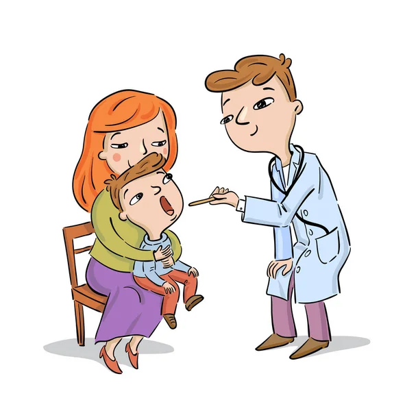 Kids with parent doctor examination — Stock Vector © colorfuelstudio ...