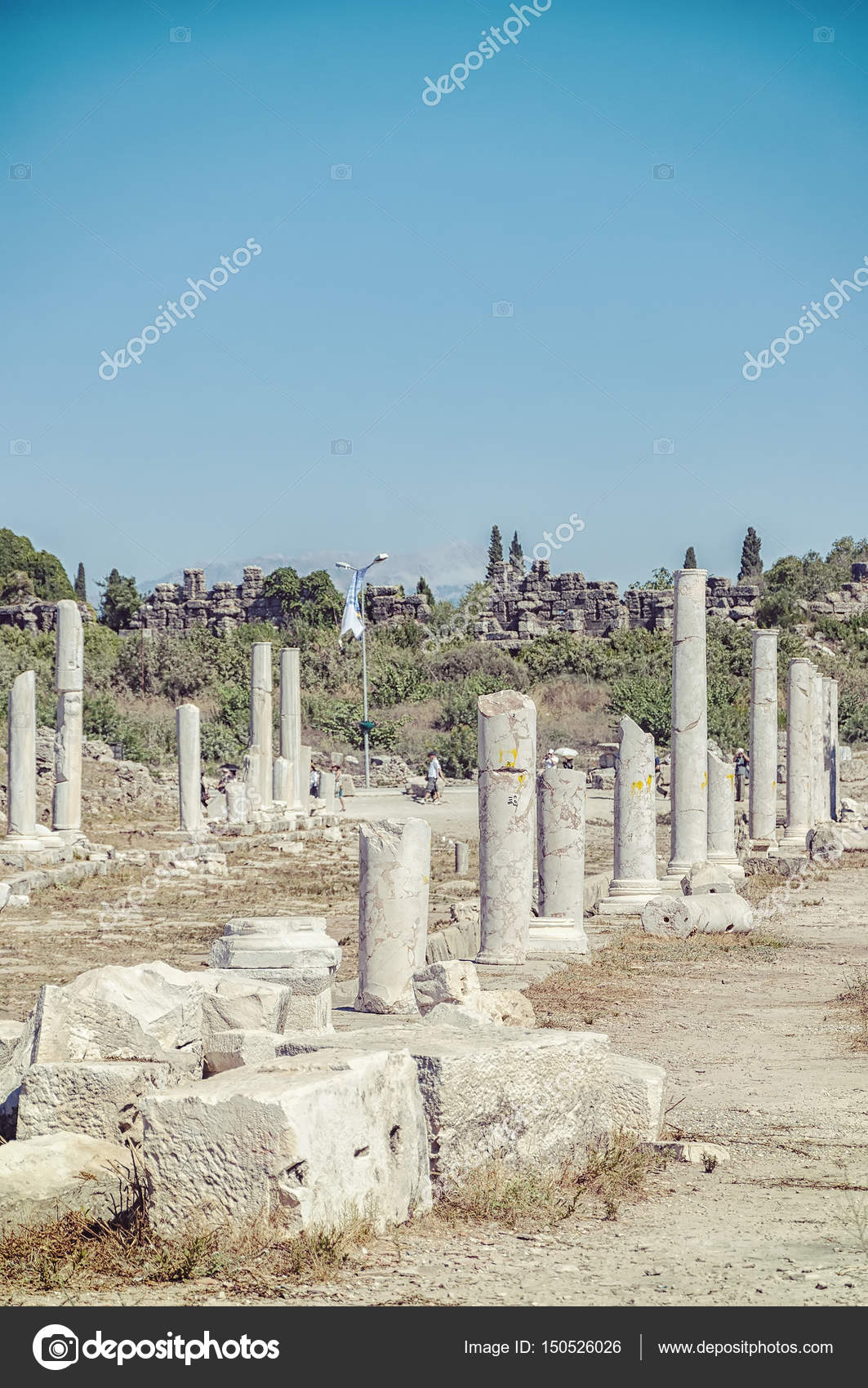 Side Columnated Street Ruins Stock Photo by ©Tonygers 150526026
