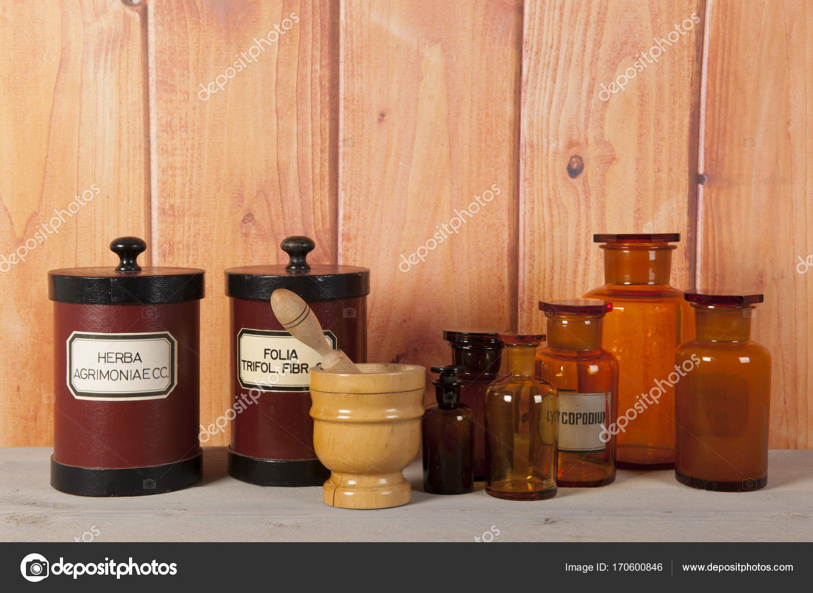 Pharmacy objects in interior Stock Photo by ©ivonnewierink 170600846