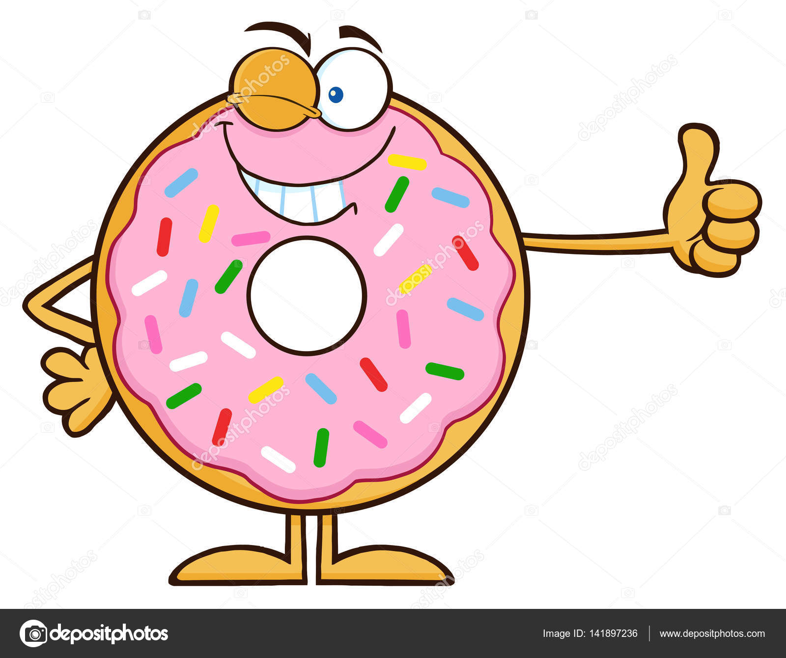 Happy Donut Cartoon Character. Stock Vector Image by ©HitToon #141897236