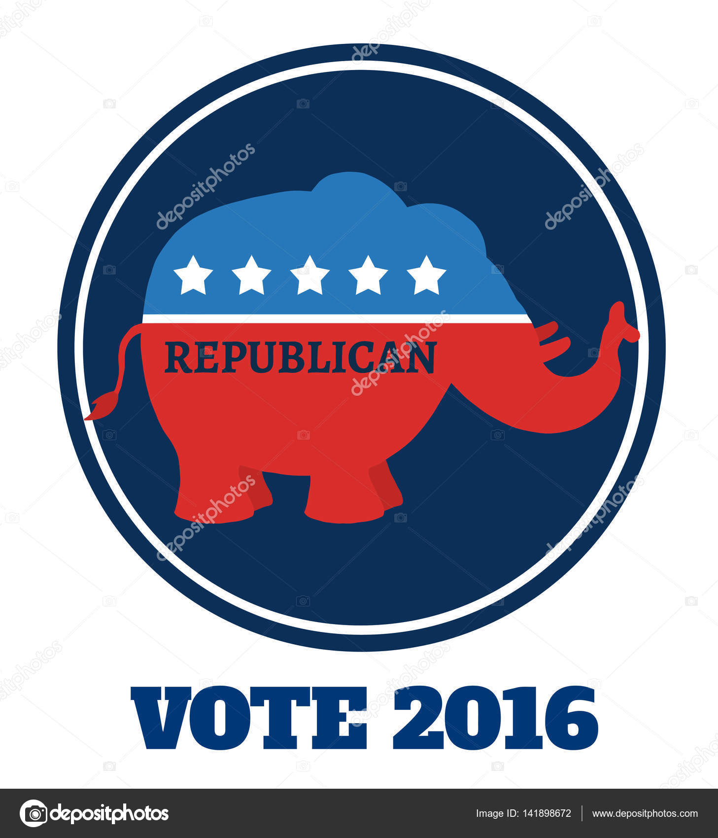 Republican Elephant Illustration Stock Vector Image by ©HitToon #141898672