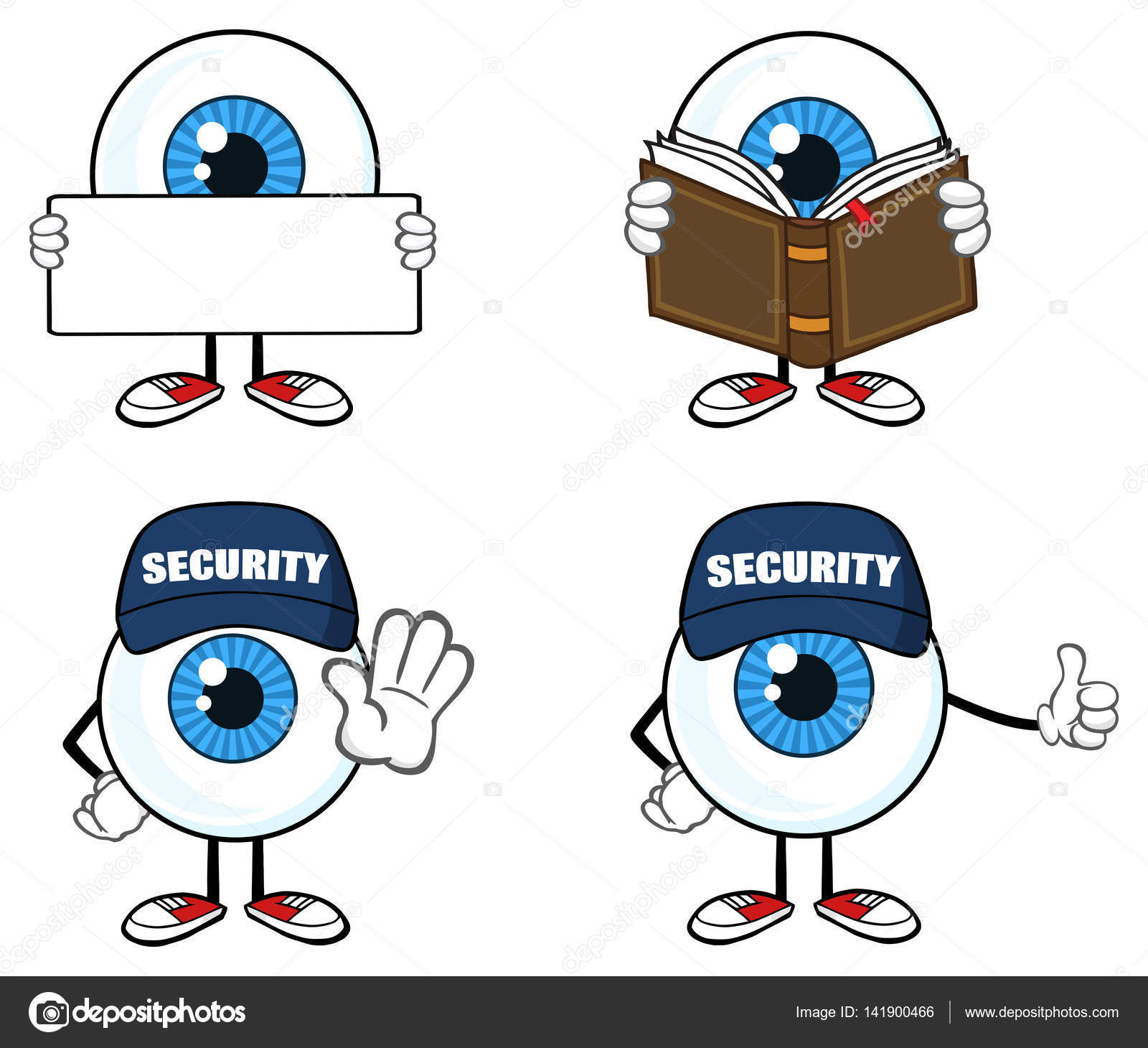 Blue Eyeball Guy Cartoon — Stock Vector © Hittoon 141900466