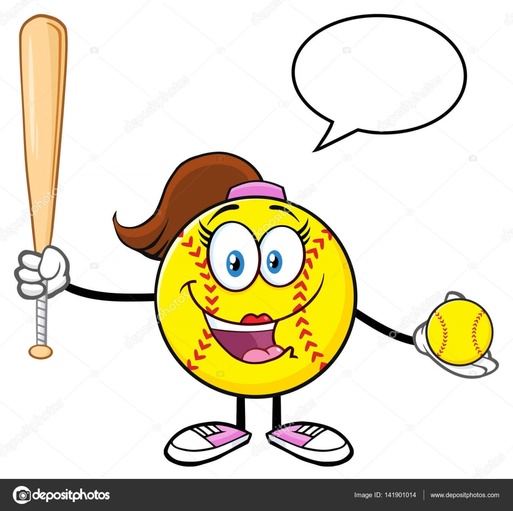 Girls Softball Vector