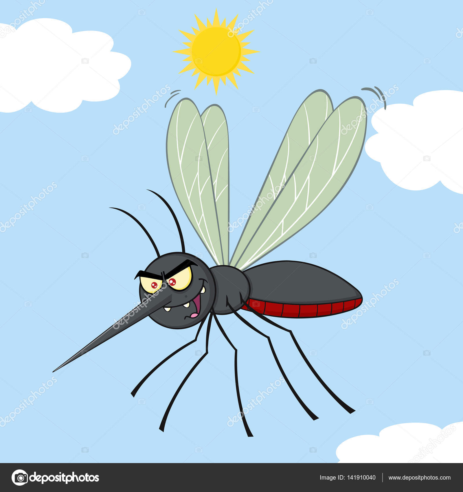 Flying Mosquito Cartoon