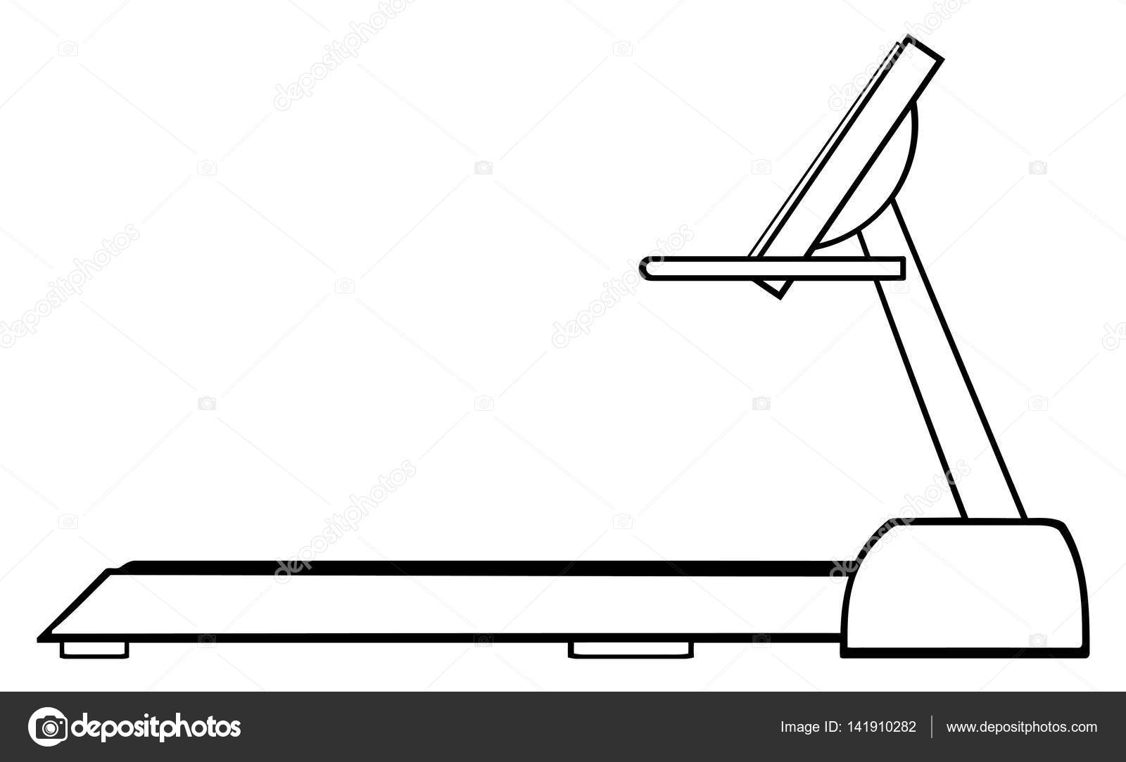 Treadmill Dimensions Drawing Sketch Coloring Page