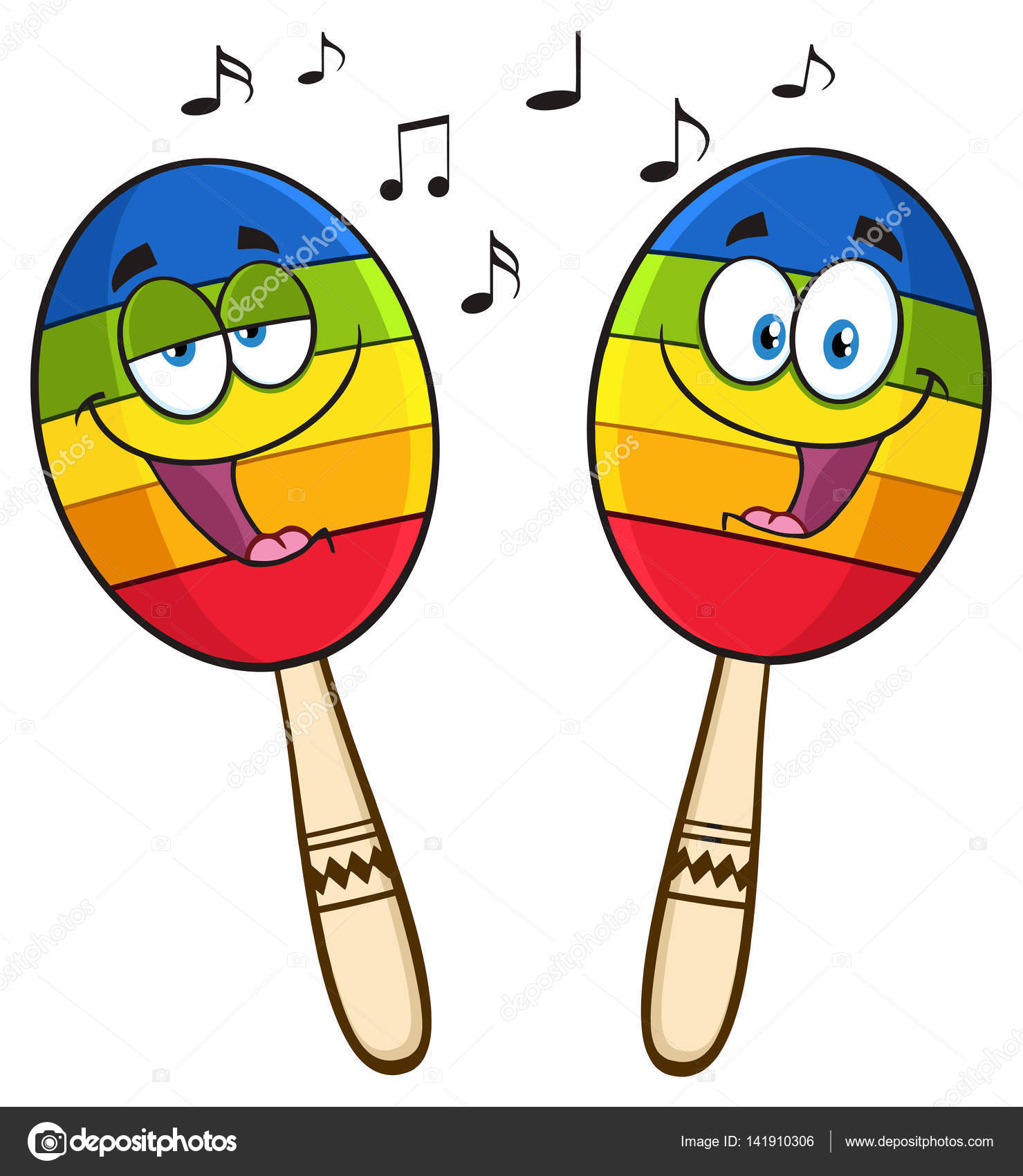 Cartoon Mexican Maracas