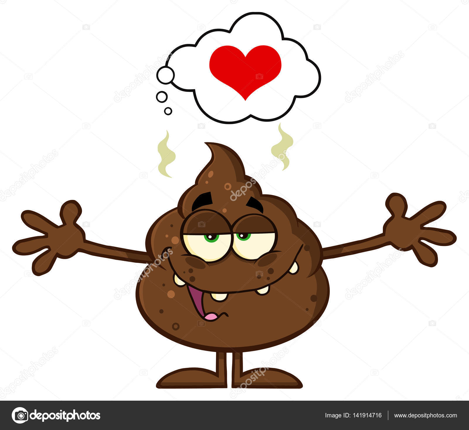 Happy Funny Poop Cartoon Character Stock Vector by ©HitToon 141914716