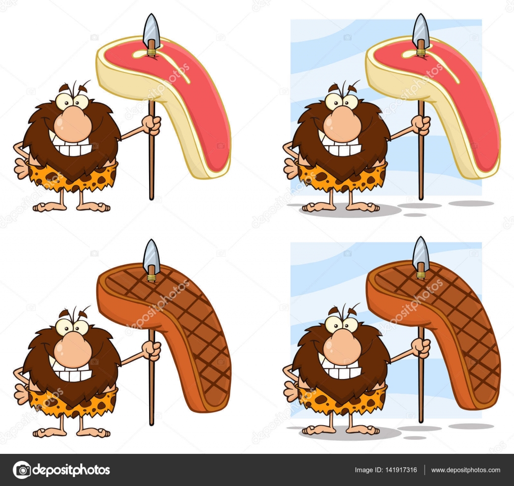 Funny Male Caveman — Stock Vector © HitToon #141917316