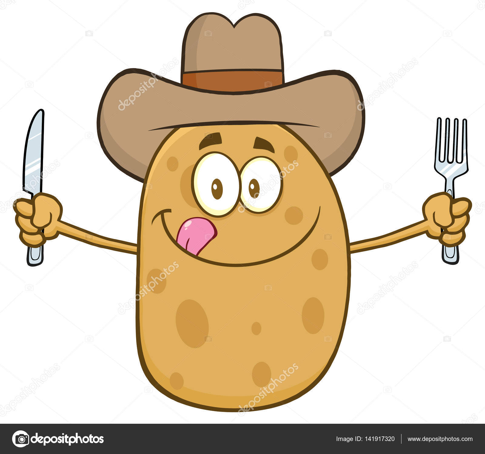 Cowboy Potato Cartoon Character Stock Vector Image by ©HitToon #141917320