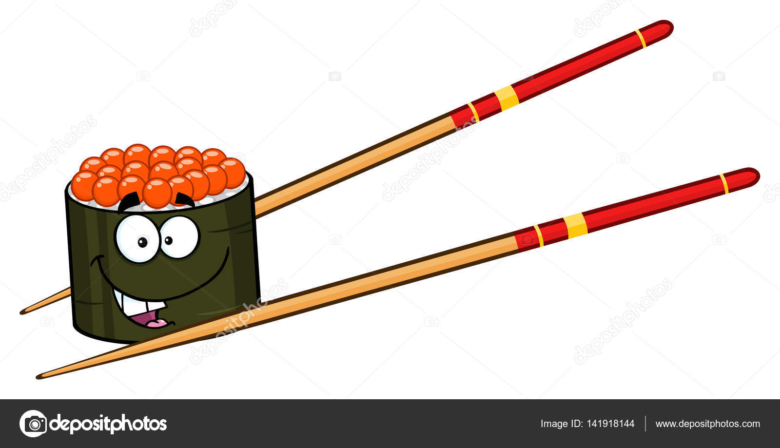 Sushi Roll Cartoon Mascot Character Stock Vector by ©HitToon 141918144 Sushi Roll Cartoon Mascot Character Stock Vector by ©HitToon 141918144