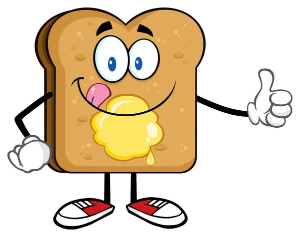 Bread Slice Cartoon Mascot Character — Stock Vector © Hittoon 321712690
