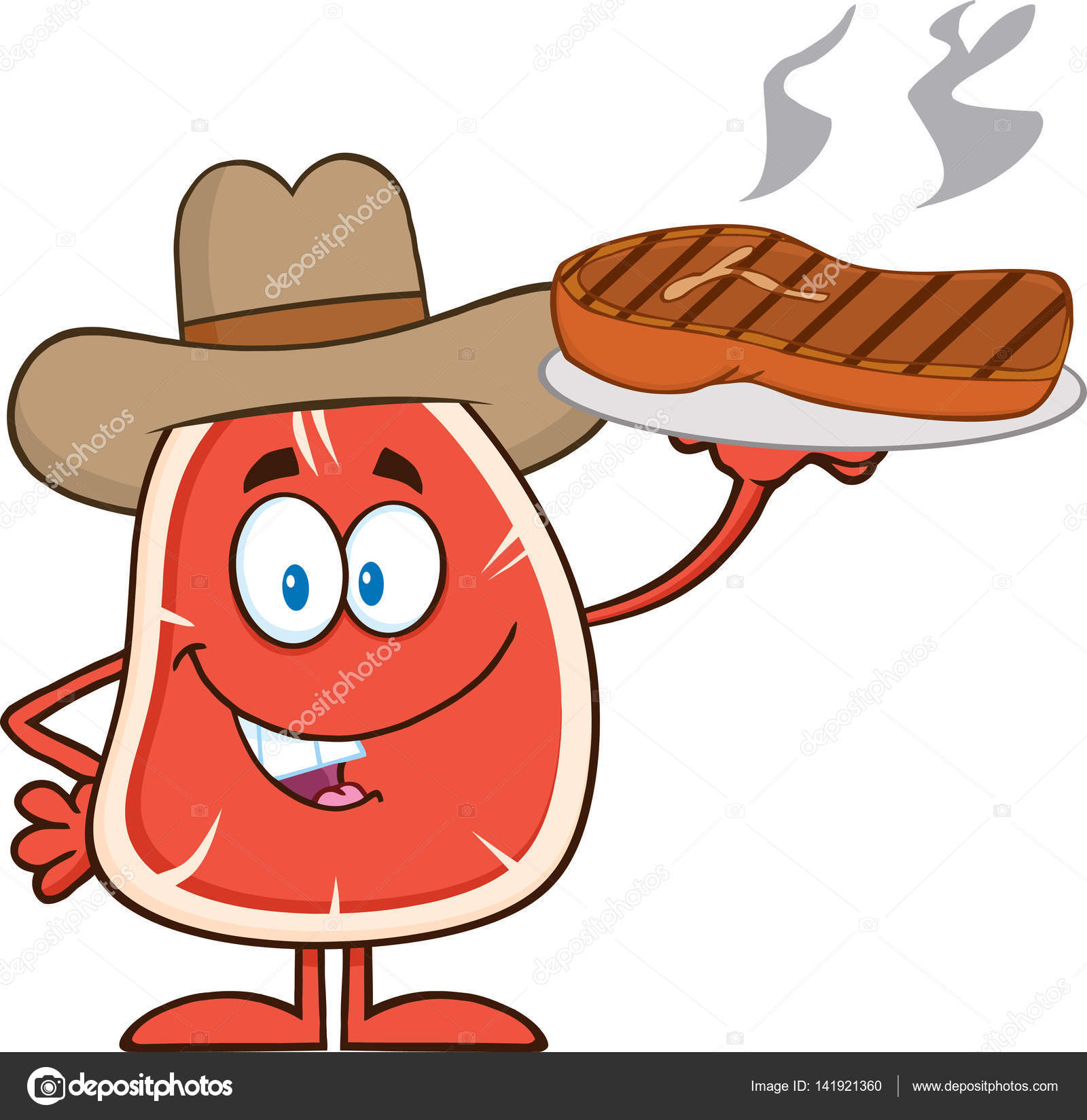 Caricatura de filete sonriente Vector de stock #141921360 de ©HitToon