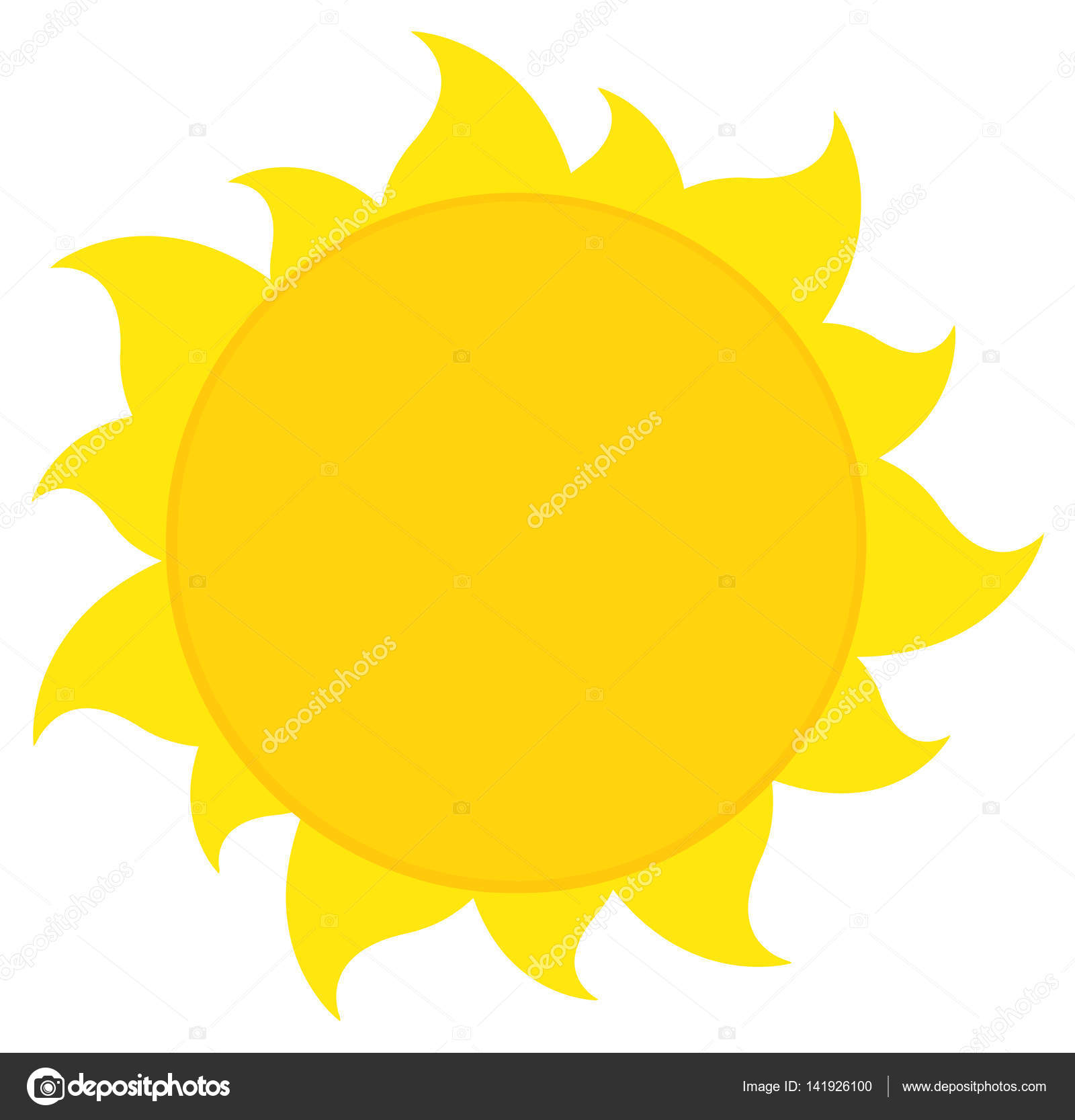 Sol amarillo simple Vector de stock #141926100 de ©HitToon