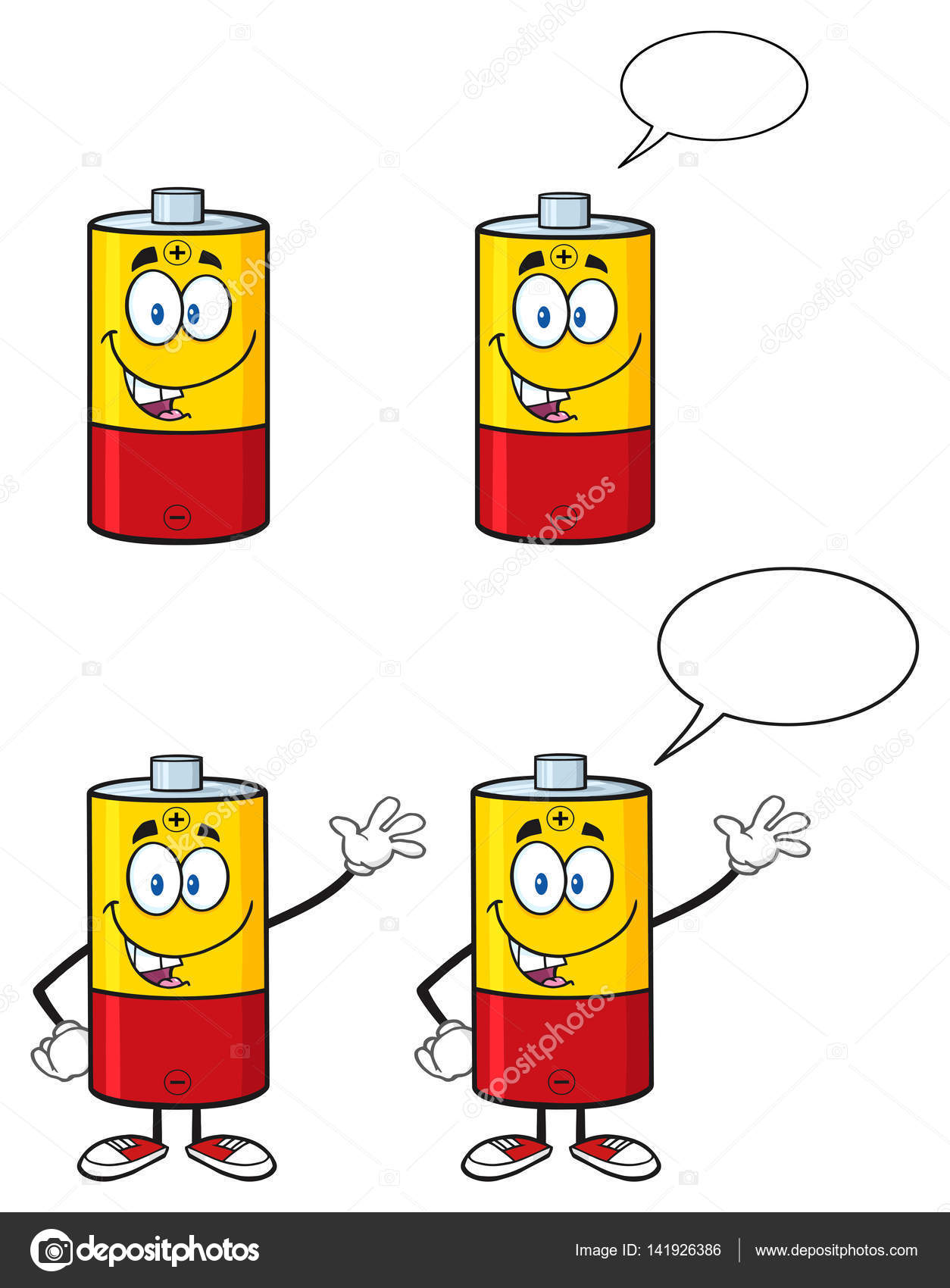 Battery Cartoon Mascot Character Stock Vector Image by ©HitToon #141926386
