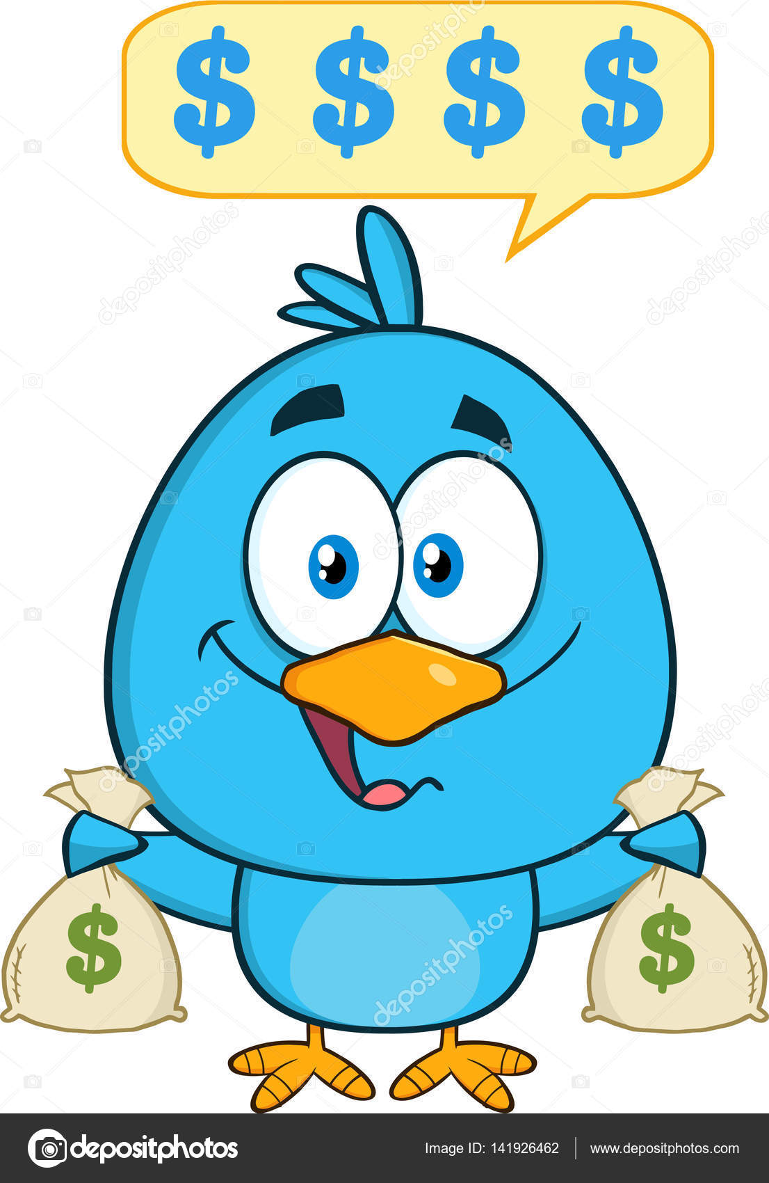 Smiling Blue Bird Stock Vector Image by ©HitToon #141926462