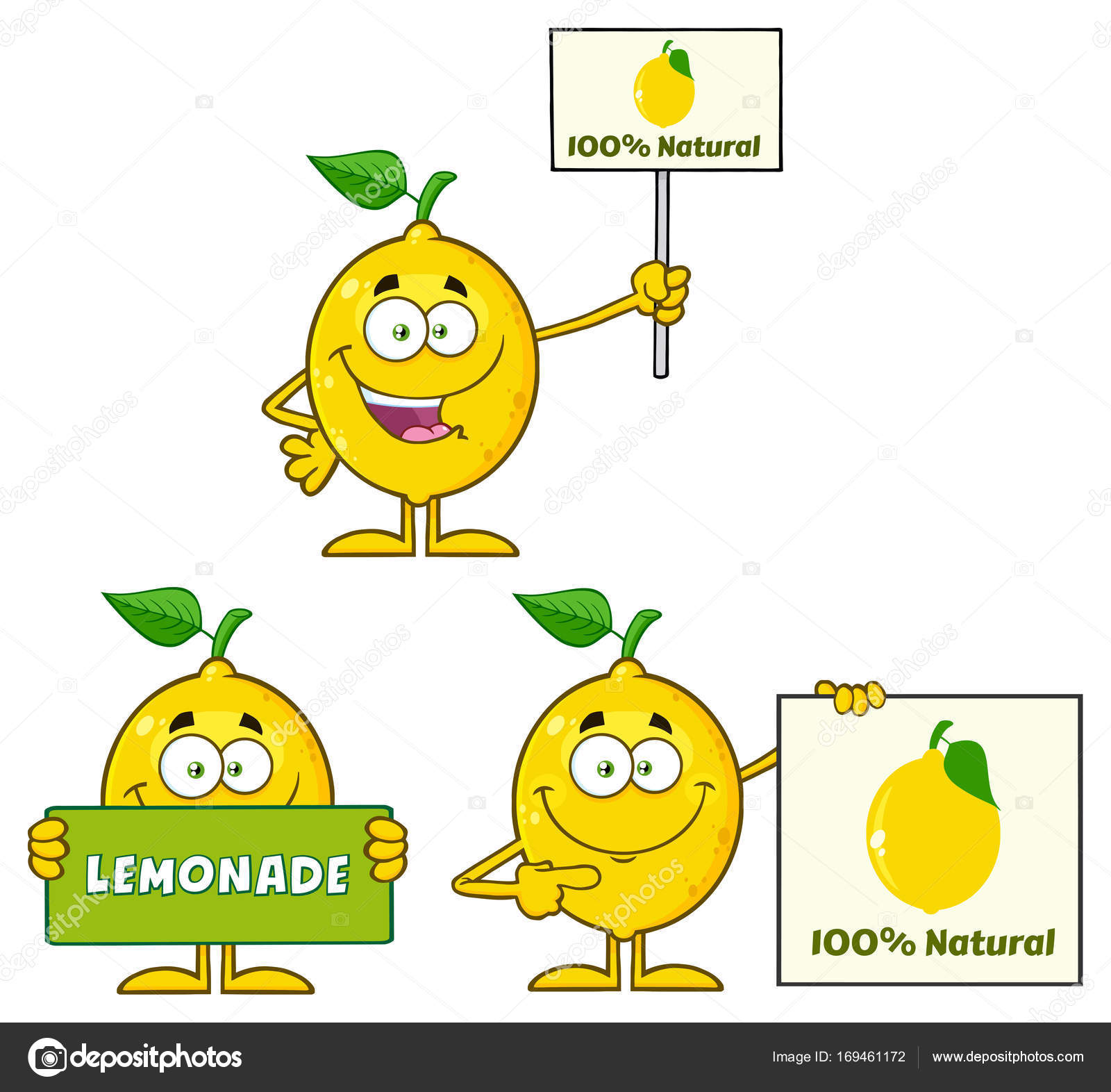 Cartoon Lemons With Faces