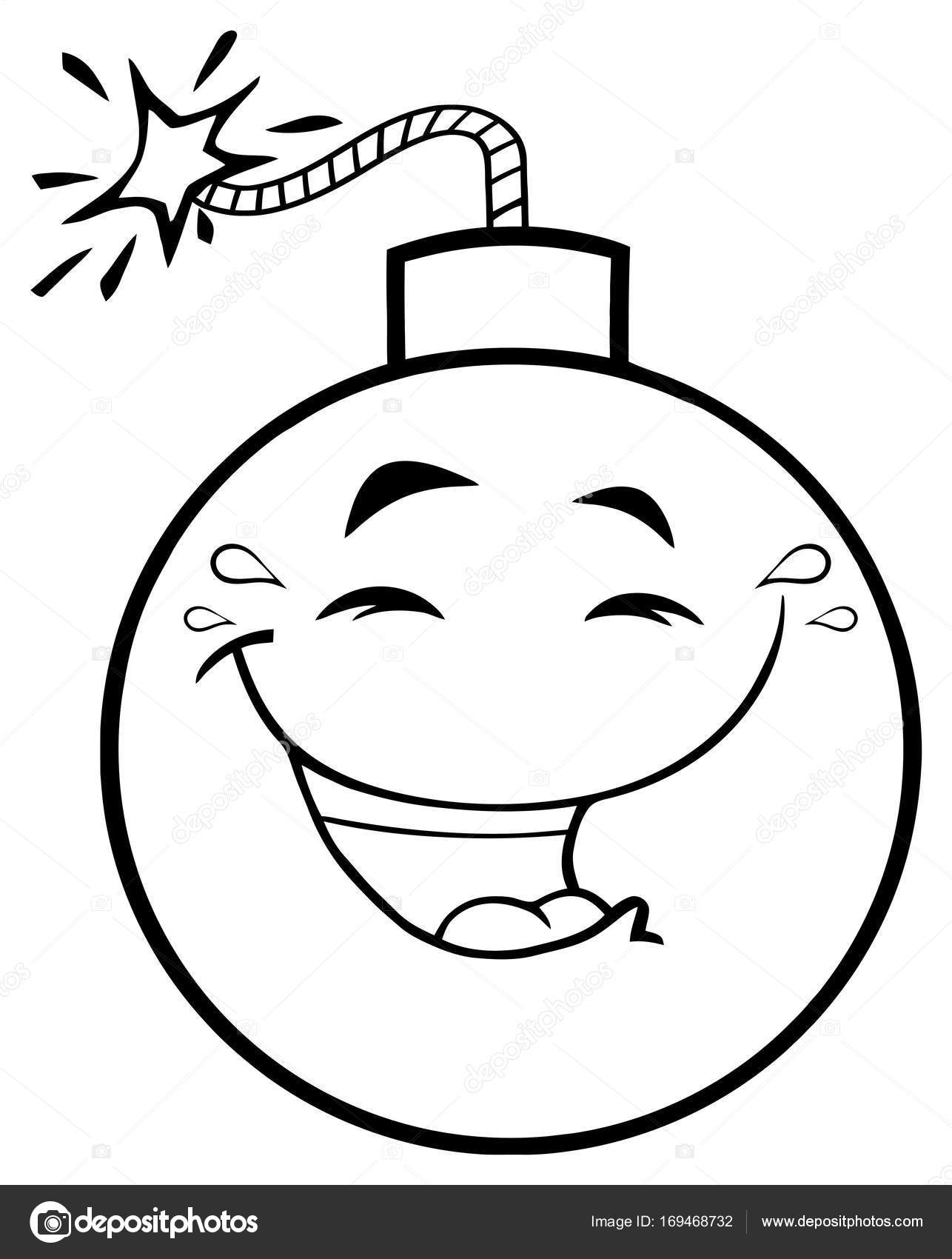 Laughing Cartoon Face Bomb Stock Vector by ©HitToon 169468732