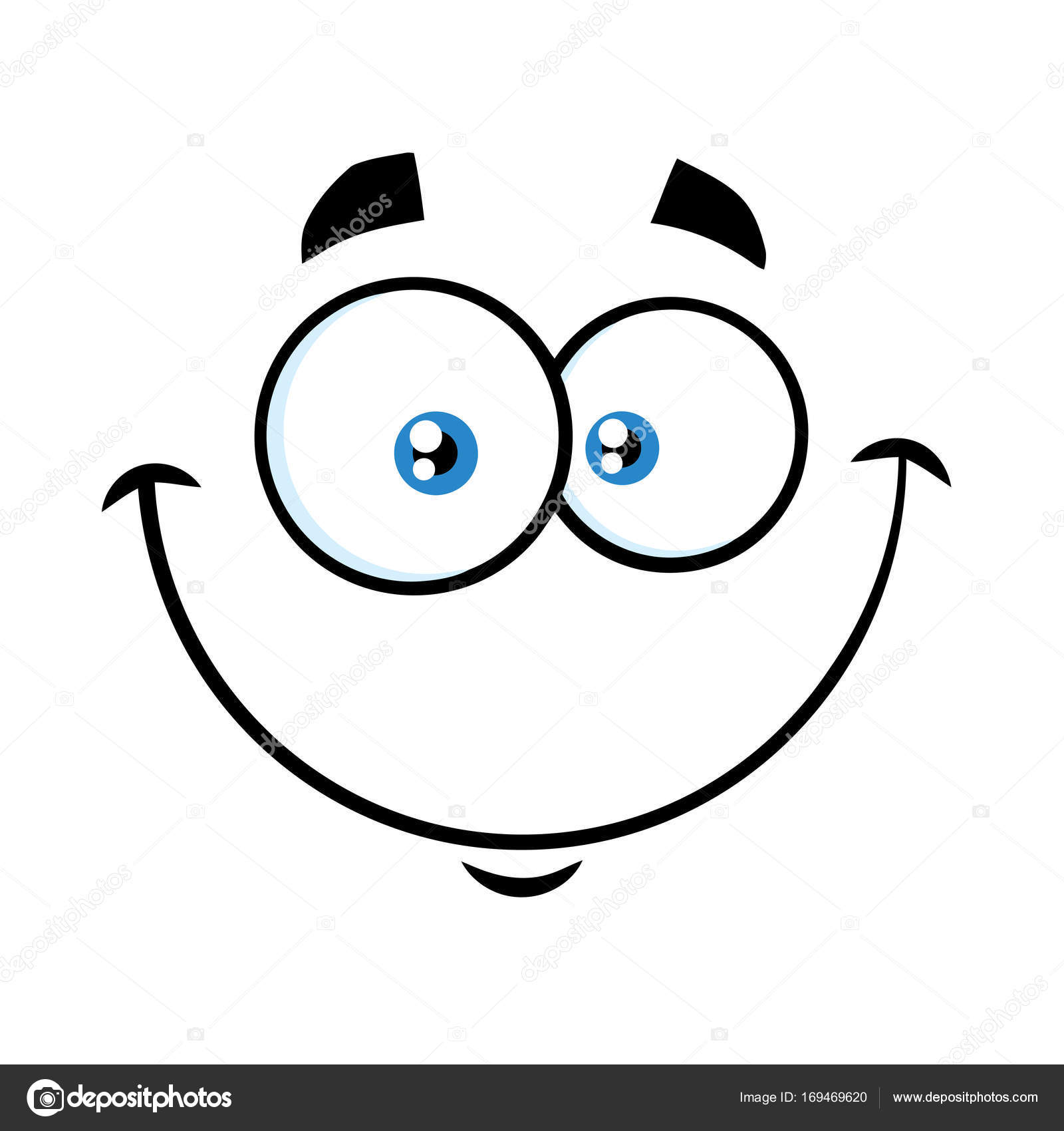 Smiling Cartoon Face Stock Vector Image by ©HitToon #169469620