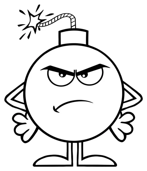 Angry Cartoon Bomb Drawing