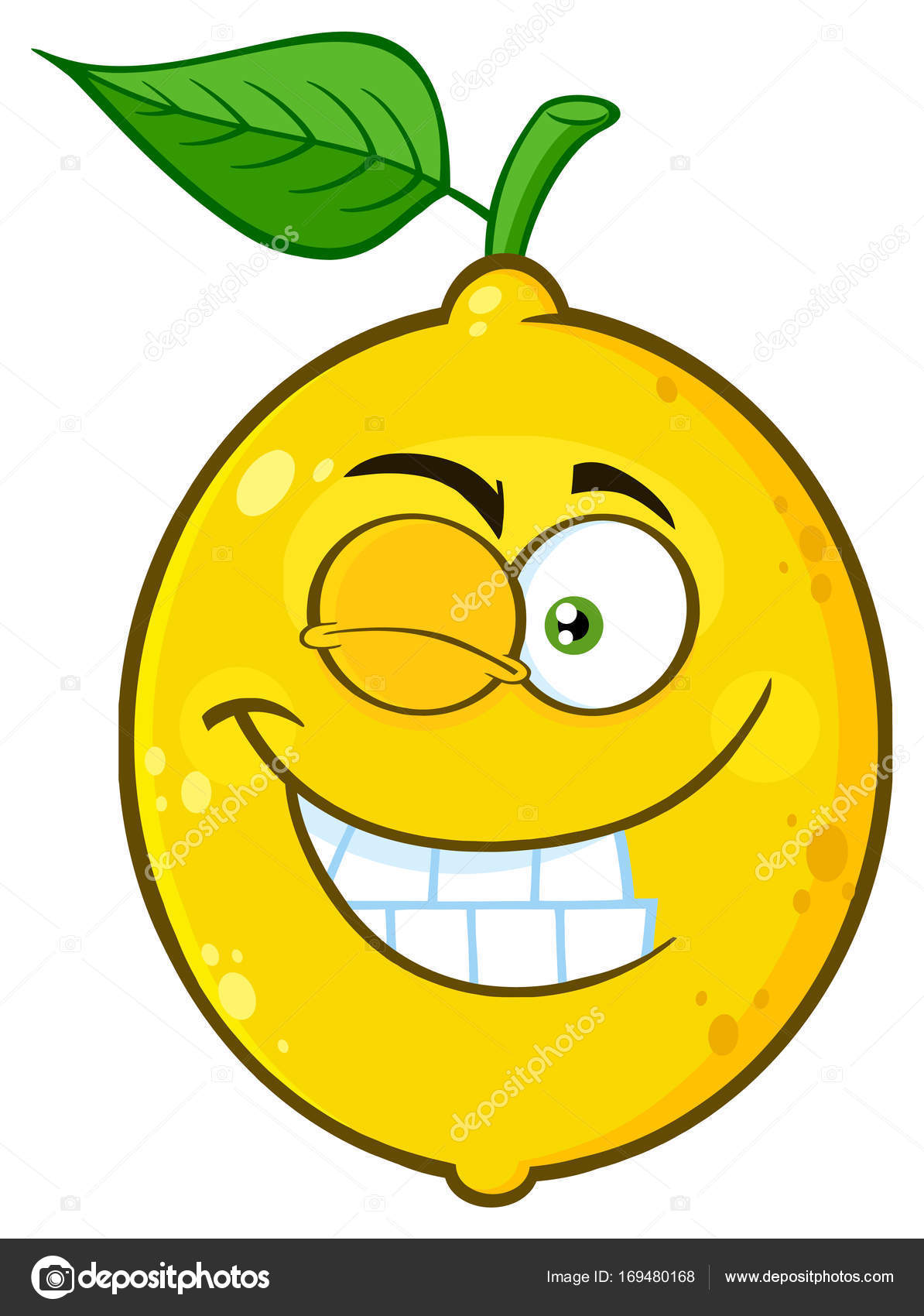 Cartoon Lemon With Faces