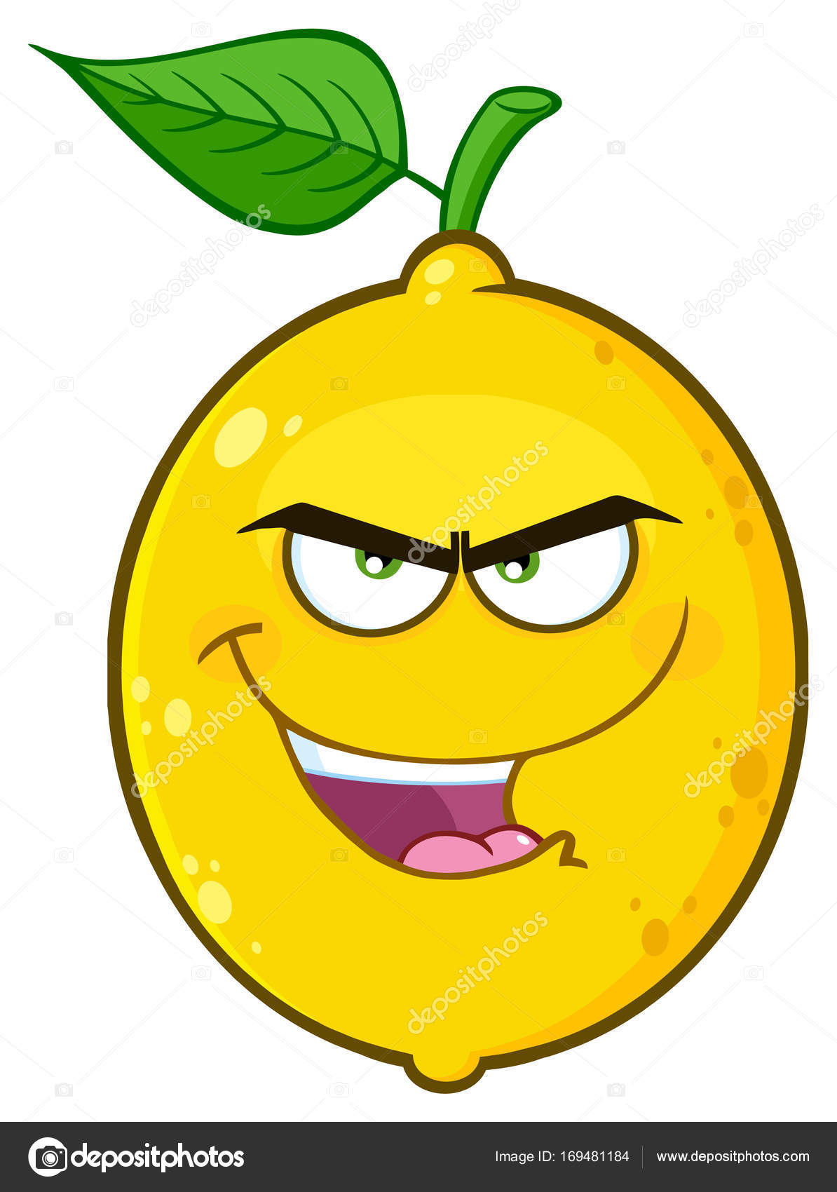 Böse Zitrone Karikatur Gesicht Stock-Vektorgrafik von ©HitToon 169481184