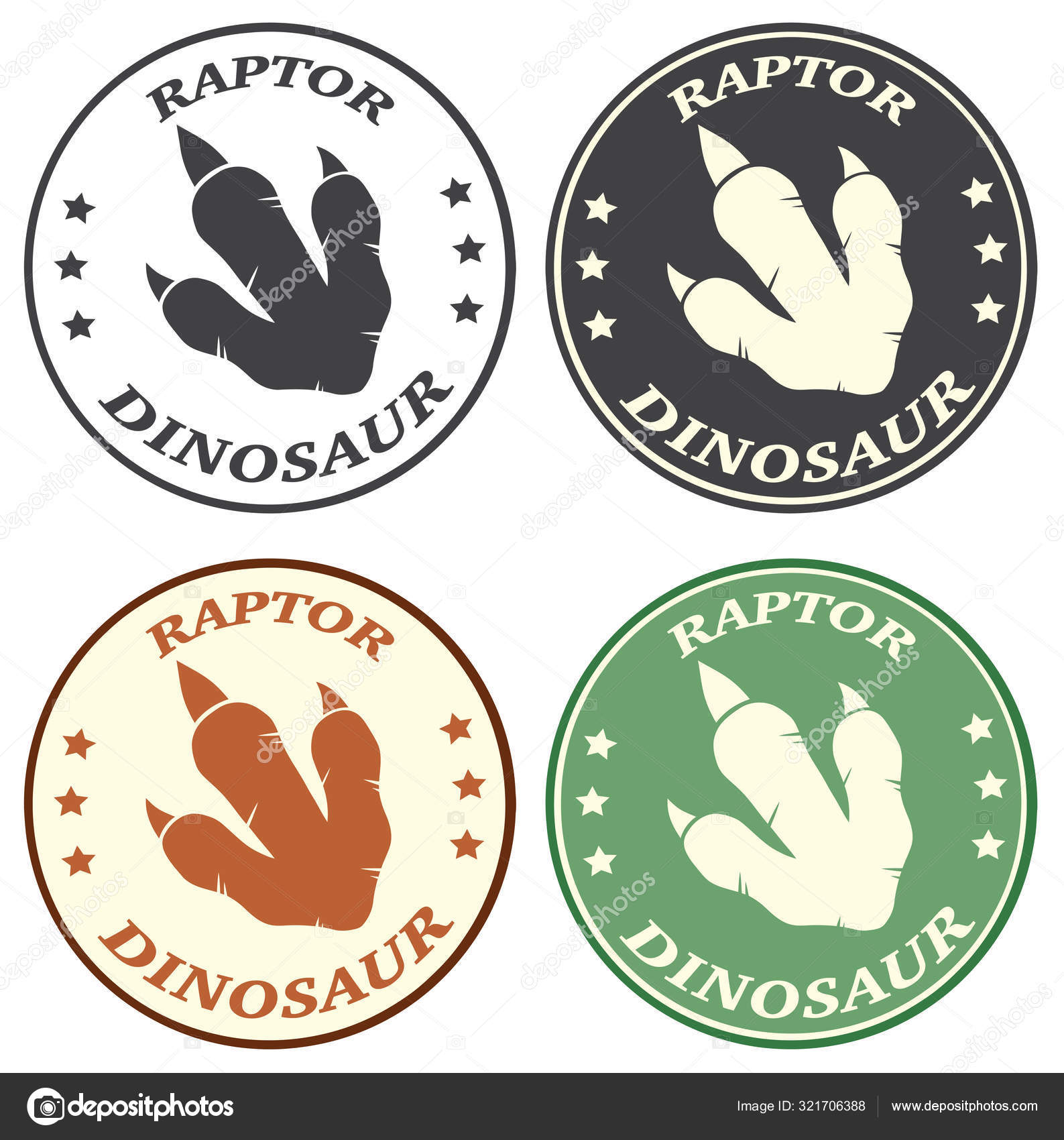 Dinosaur Paw Claws Circle Logo Design Concept Vector Collection ...