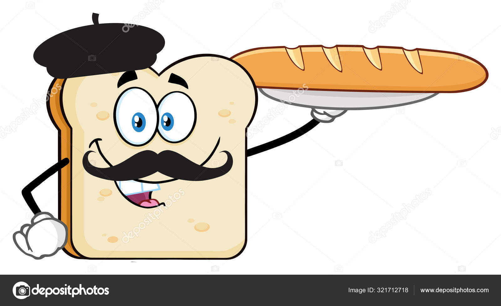 Bread Slice Cartoon Mascot Character Stock Vector Image by ©HitToon ...