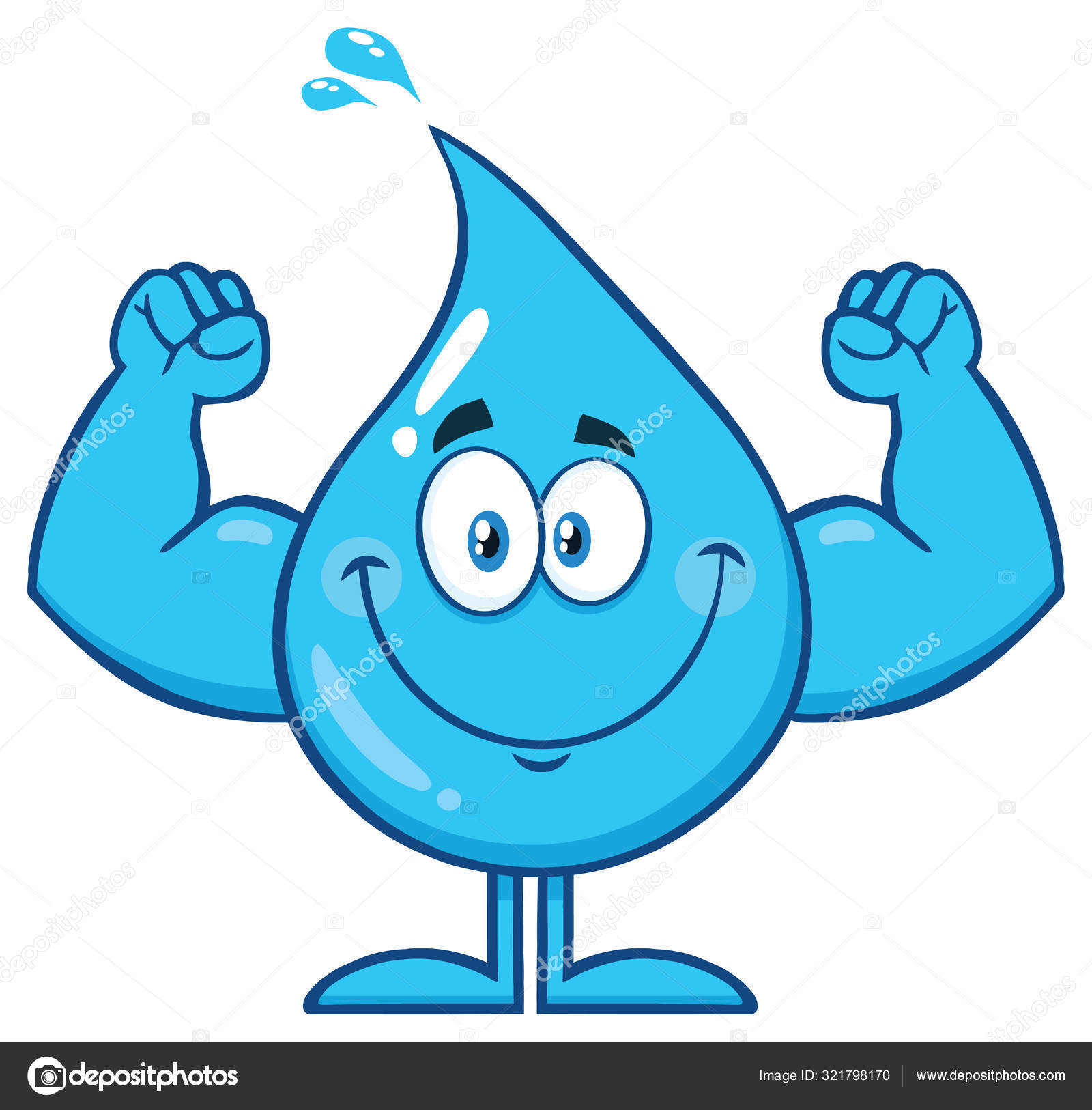 Blue Water Drop Cartoon Mascot Character Stock Vector by ©HitToon 321798170