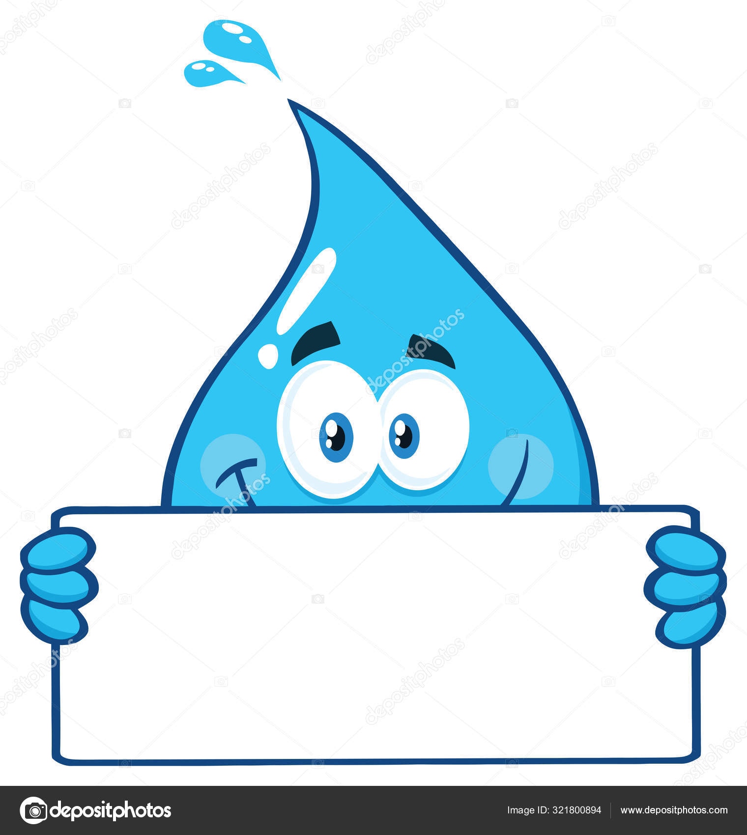 Clipart Illustration Blue Water Drop Cartoon Mascot Character Stock ...