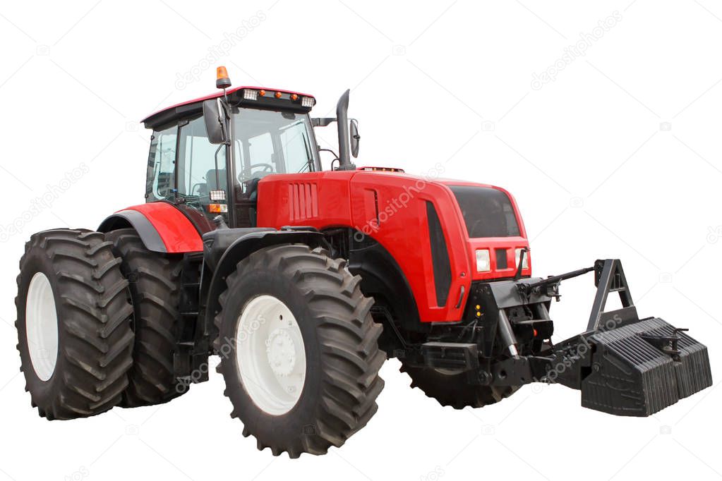 nuevo tractor rojo Nuevo tractor agrícola modernizado rojo con ruedas ...
