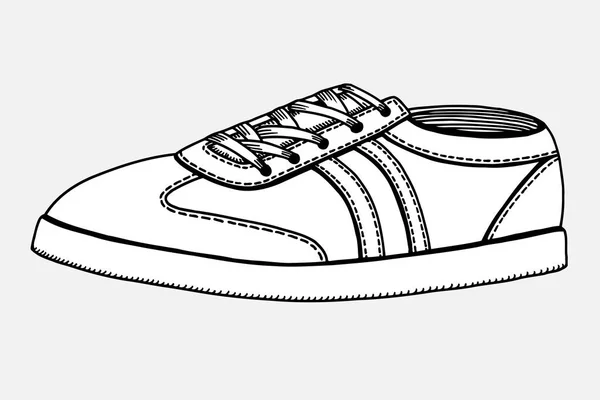 Kézzel készített cipők sport cipő vektoros rajz illusztráció — Stock ...