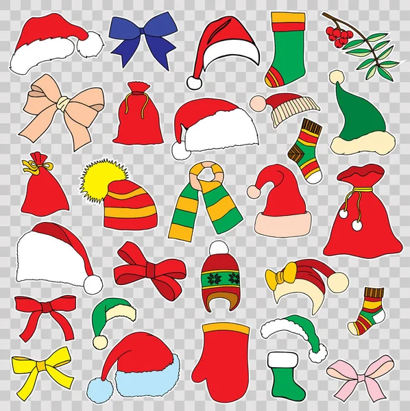 Doodle hats Santa Claus Stock Illustration by ©frescomovie #133465922